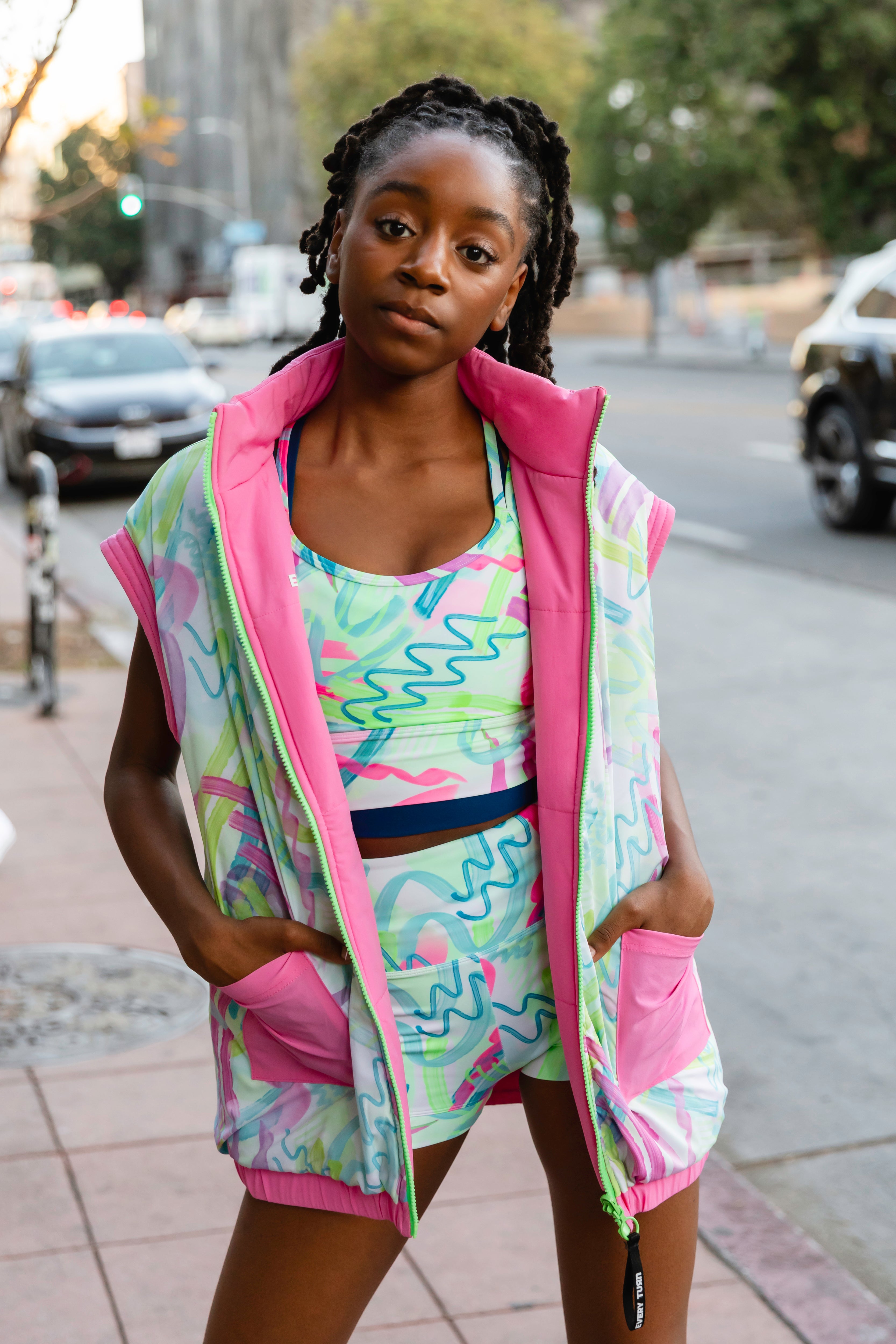 Empowered Long-Line Crop Top - Abstract | Every Turn