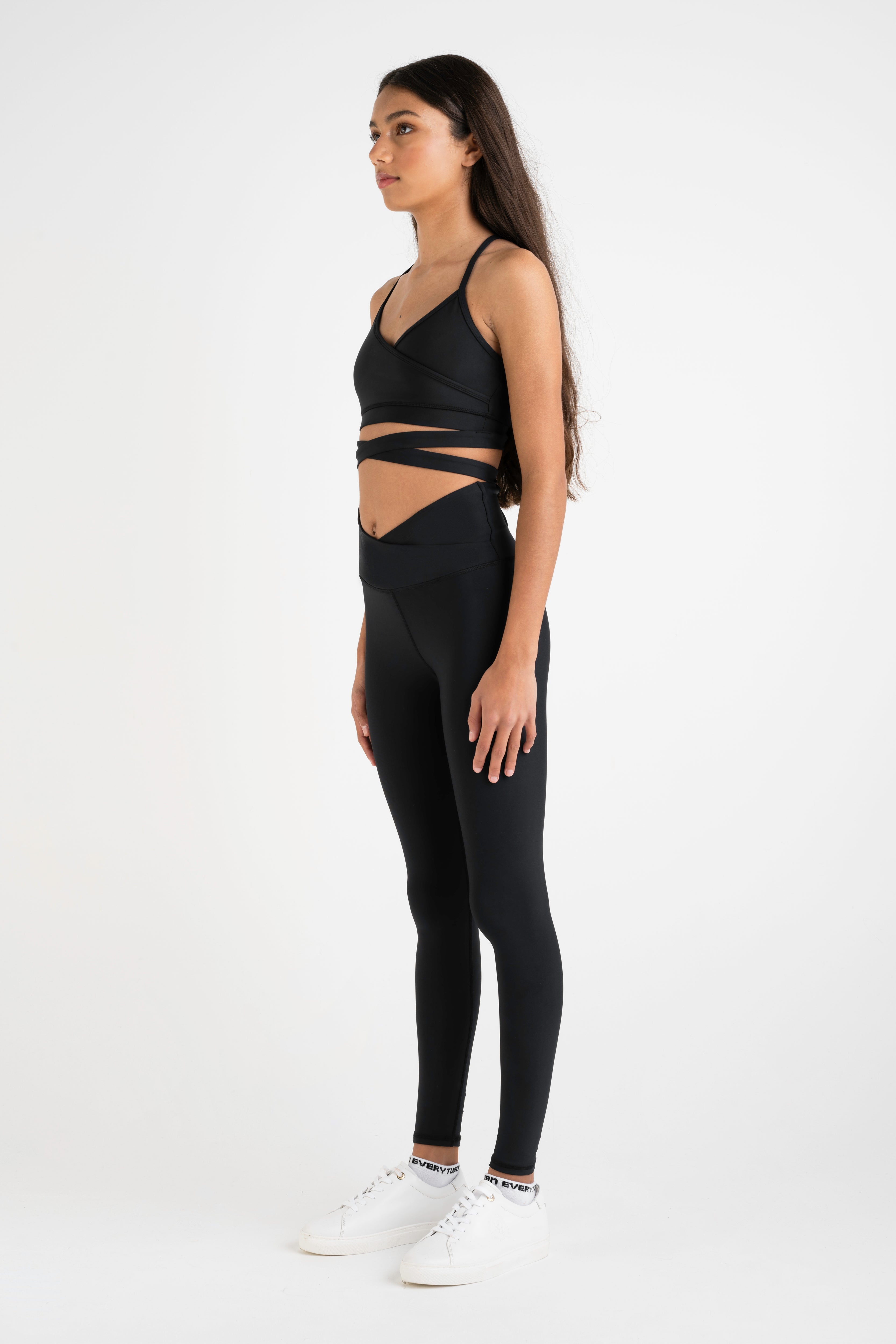 Ballet Wrap Crop Top | Black | Every Turn