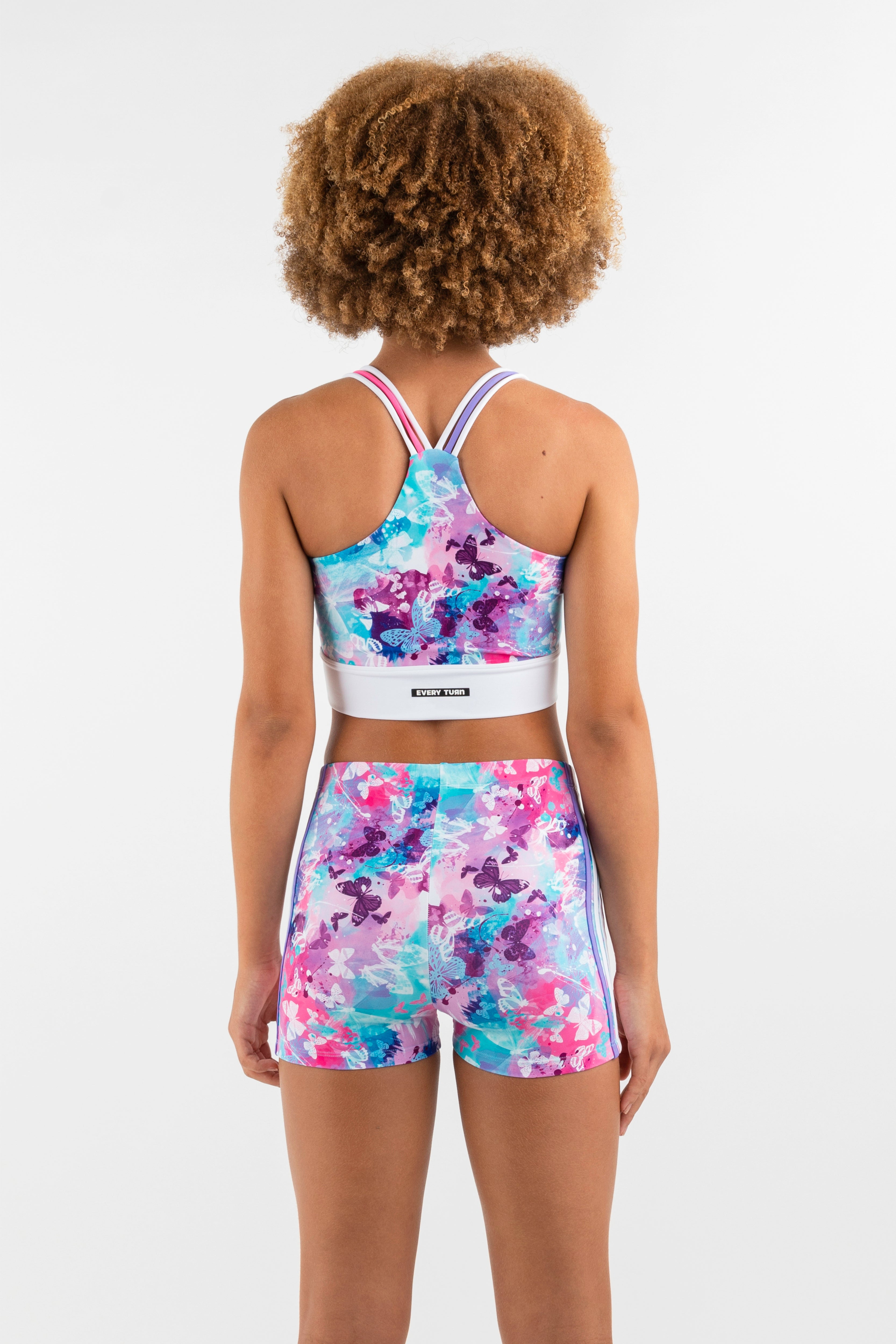 Flutter Crop Top Flutter Print Every Turn